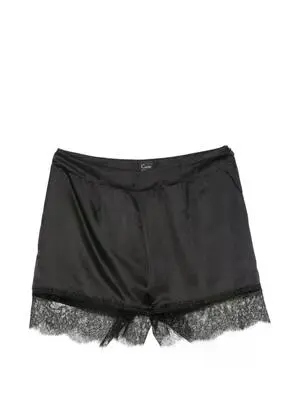 Carine Gilson Lace-trim Satin Shorts - Black