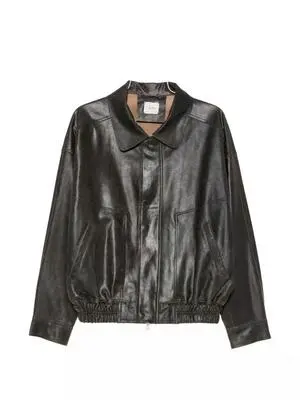 ALYSI Heavy Leather Jacket - Brown