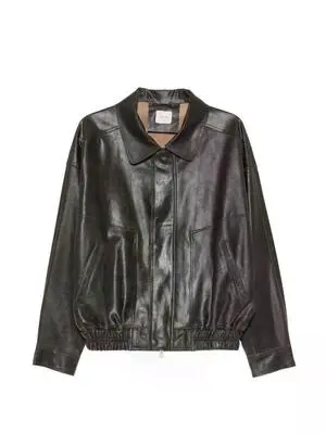 ALYSI Coffee Leather Jacket - Brown