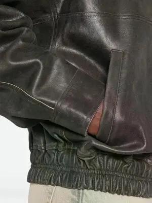 ALYSI Coffee Leather Jacket