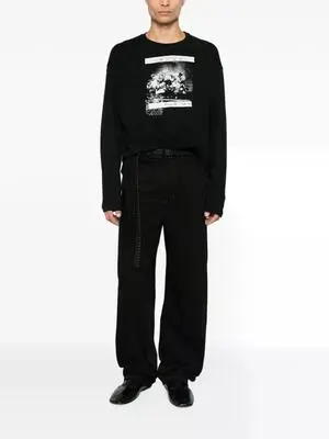ANN DEMEULEMEESTER Graphic-print Long-sleeve Top