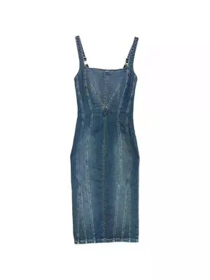 Elisabetta Franchi Panelled Square-neck Dress - Blue