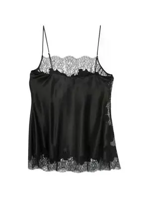 Carine Gilson Lace-trim Silk Top