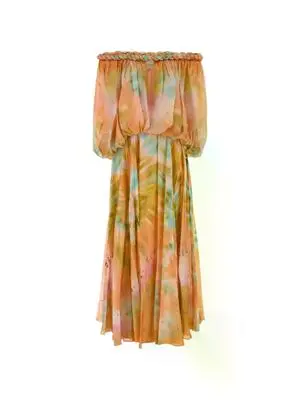 Zimmermann Luna Twist Off-the-shoulder Gown - Orange