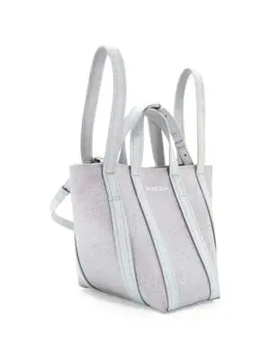 Balenciaga Everyday 2.0 North South Tote Glitter Fabric Xs Satchel - Metallic