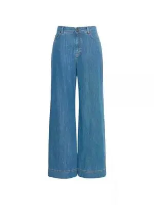 Max Mara Cotton Wide-leg Jeans - Blue