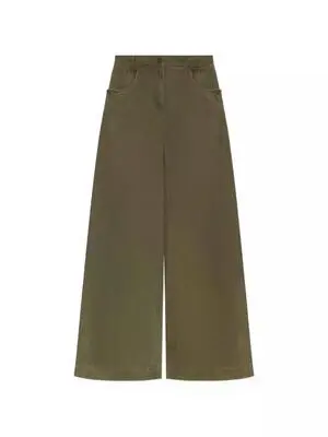 Max Mara Alamaro Cotton Wide Leg Jeans - Green