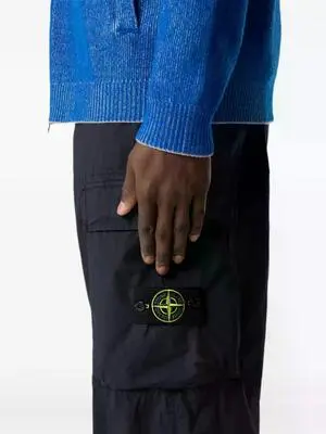 Stone Island Logo-patch Straight-leg Trousers