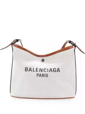 Balenciaga Biarritz Canvas Small Shoulder Bag - Neutrals