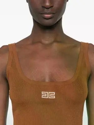 Elisabetta Franchi Ribbed Knit Logo-embroidered Vest