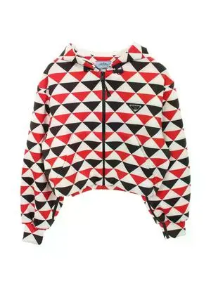 Prada Triangle-pattern Enamel Logo Zip-up Jacket
