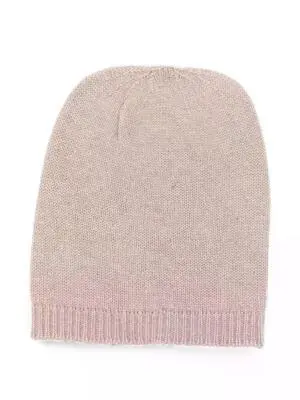 Fabiana Filippi Ribbed Trim Beanie Hat - Neutrals