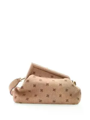Fendi First Bag Ff Karligraphy Flannel Medium Clutch Bag
