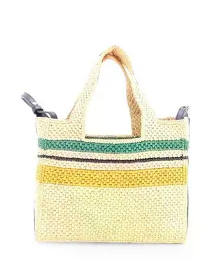 Loewe Paula's Ibiza Logo Convertible Raffia Small Tote Bag