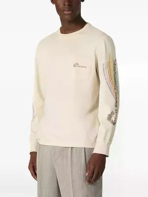 GOLDEN GOOSE Graphic Print Long-sleeve T-shirt - Neutrals