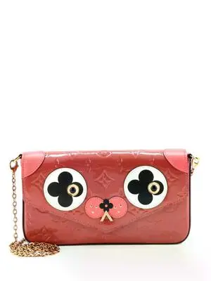 LOUIS VUITTON Felicie Pochette Limited Edition Valentine Dog Monogram Vernis Crossbody Bag - Pink