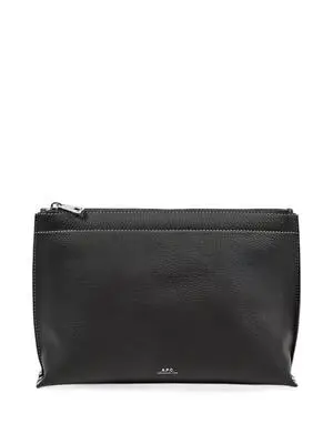 A.p.c. Neige Grain-leather Small Clutch Bag - Black