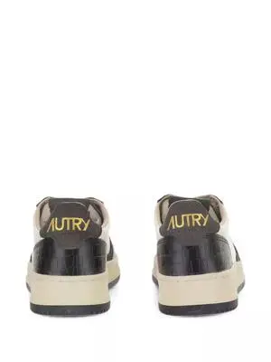 AUTRY Medalist Croc-effect Leather Sneakers - White