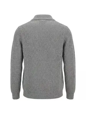 LARDINI Ribbed-knit Wool Cardigan