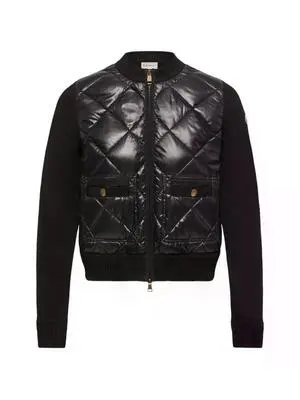 Moncler Quilted Panelled Bomber Jacket - Black