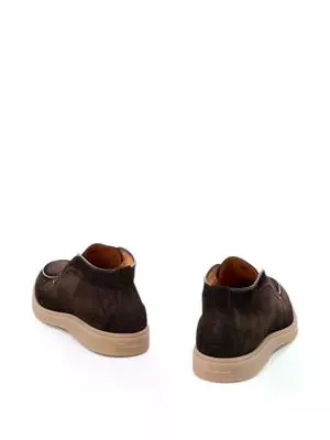 Santoni Dark Suede Slip-on Desert Boots