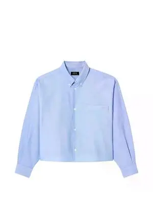 A.p.c. Button-down Cropped Shirt - Blue