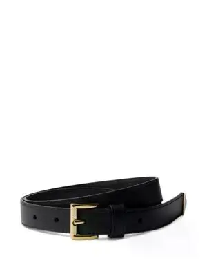 Prada Leather Belt With Enameled Triangle Logo - Black