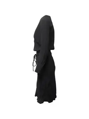 Ba&sh V-neck Belted Midi Dress - Black