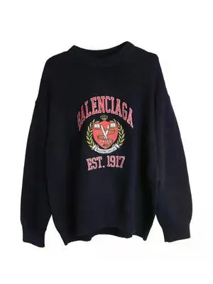 Balenciaga College Logo Oversized Sweater