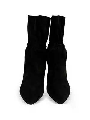 Saint Laurent Suede Pointed Toe Stiletto Ankle Boots
