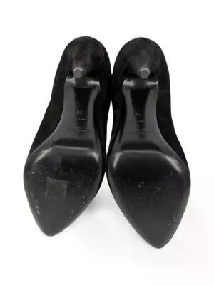 Saint Laurent Suede Pointed Toe Stiletto Ankle Boots