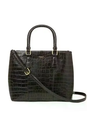 OSPREY Adaline Croc-effect Leather Tote Bag - Brown