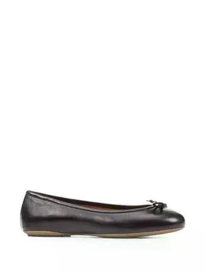 Geox Palmaria Bow-detail Leather Ballet Flats - Black