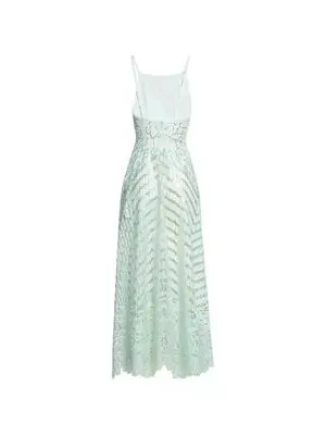 Elie Saab Sequin-embroidered Lace-trim Maxi Dress