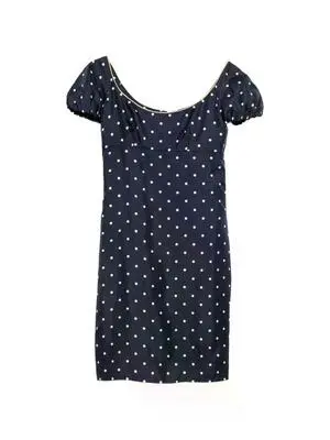 Dior Polka-dot Puffed-sleeve Dress