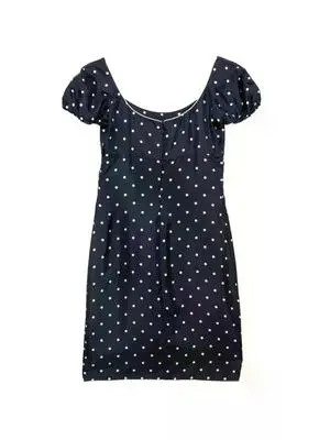 Dior Polka-dot Puffed-sleeve Dress