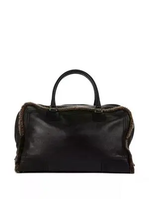 Loewe Shearling-trimmed Leather Bag