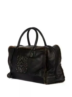 Loewe Shearling-trimmed Leather Bag