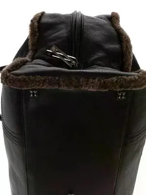 Loewe Shearling-trimmed Leather Bag
