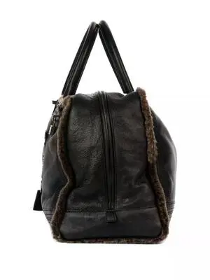 Loewe Shearling-trimmed Leather Bag