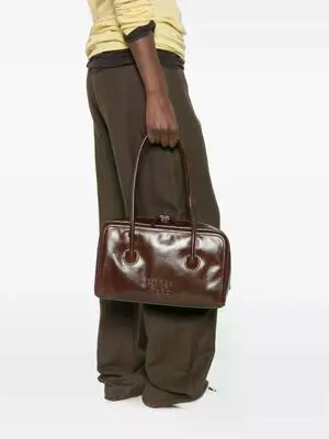 MARGESHERWOOD Logo-embossed Leather Shoulder Bag - Brown