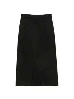 Liviana Conti Pocket Front-slit Midi Skirt - Black