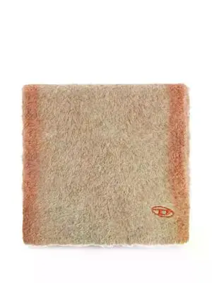DIESEL® Logo-embroidered Brushed-knit Scarf - Neutrals