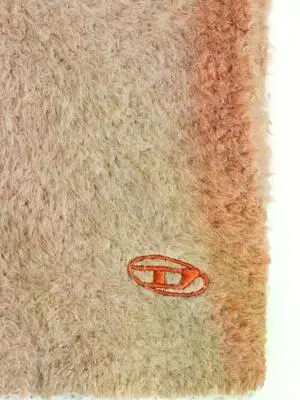 DIESEL® Logo-embroidered Brushed-knit Scarf