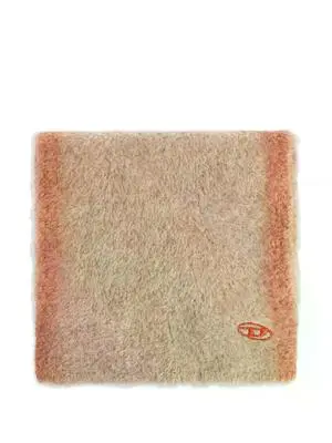 DIESEL® Logo-embroidered Brushed-knit Scarf - Neutrals