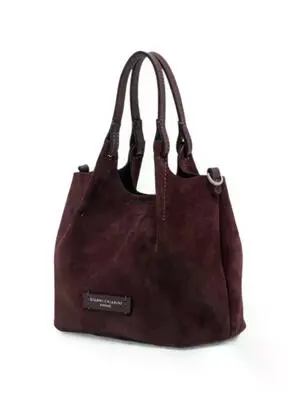 GIANNI CHIARINI Dua Suede Logo-patch Tote Bag - Red
