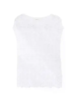 Liviana Conti Crochet-knit Sleeveless Top - White
