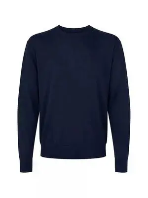 MANUEL RITZ Crew-neck Ribbed-trim Sweater - Blue