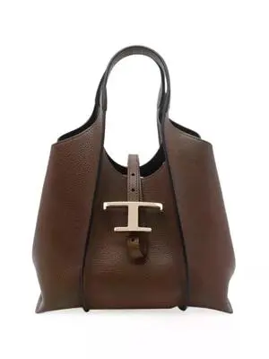 TOD'S Mini T-timeless Leather Tote Bag - Brown