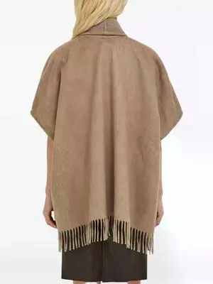 FERRAGAMO Fringed Cashmere Coat - Brown